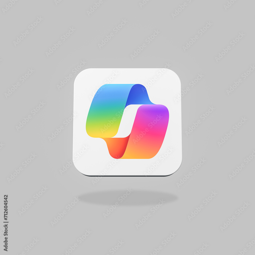 Microsoft Copilot App Icon on Flat Gray Background Stock Illustration ...