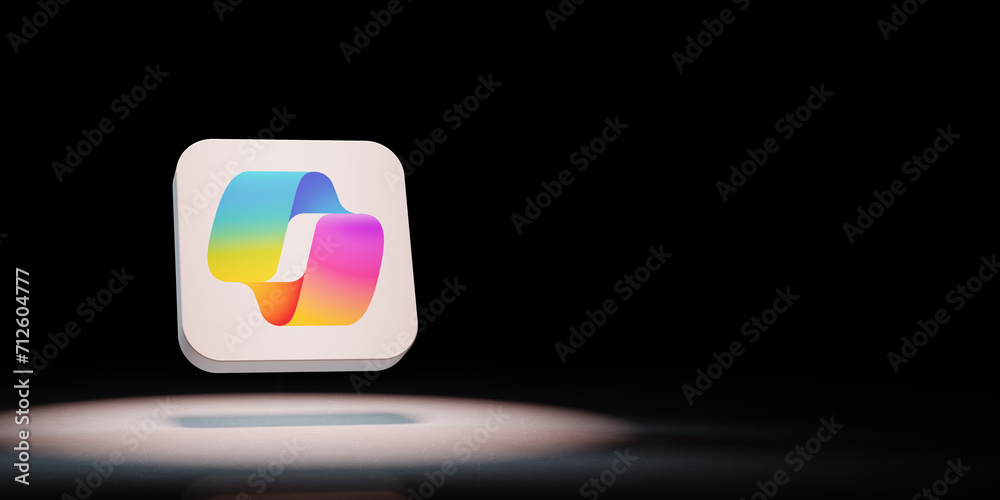 Microsoft Copilot App Icon Spotlighted on Black Background Stock ...