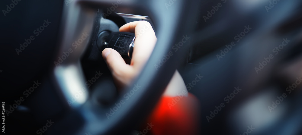 The process of choosing climate control in the car. Various controls in ...