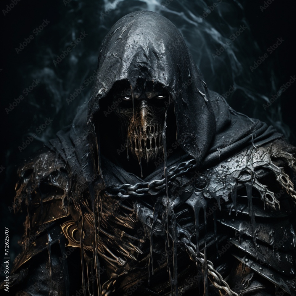 Best horror man black terrible face night background picture Ai ...