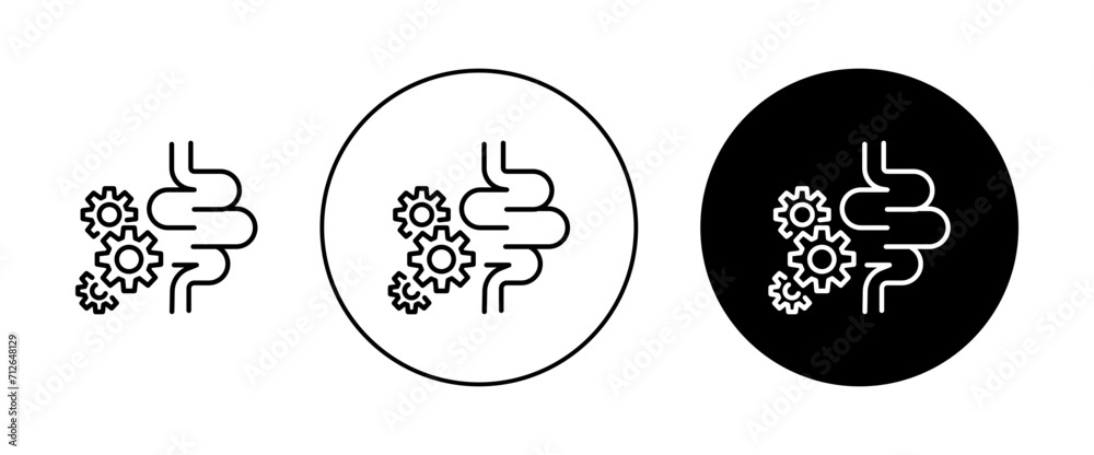 Work Digestive System Line Icon Set. Digestive Laxative Stomach ...