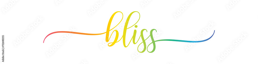 BLISS – Calligraphy Rainbow Text Effect Banner on Transparent ...