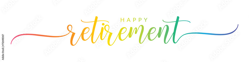 HAPPY RETIREMENT – Calligraphy Rainbow Text Effect Banner on ...