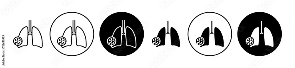 Pneumonia Bacterium Vector Illustration Set. Asthma and Bacterium ...