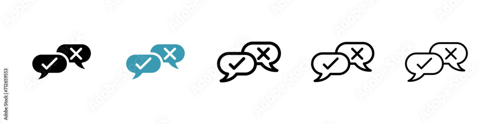 True and False Verification Vector Icon Set. Checkbox and Decision ...