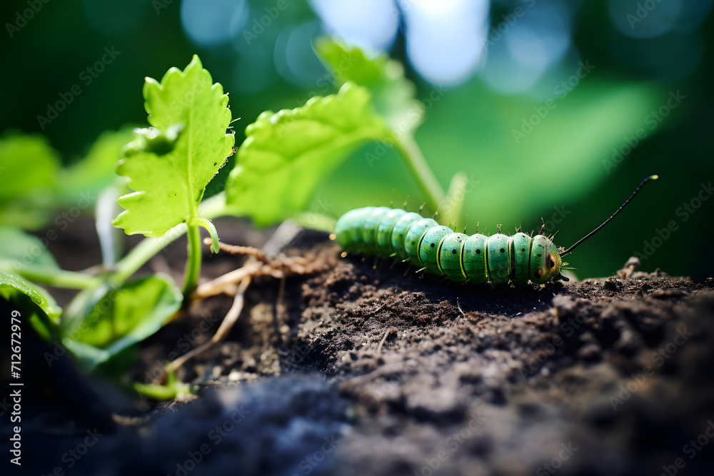 caterpillar in the wild, clean close up photo of a caterpillar Stock ...