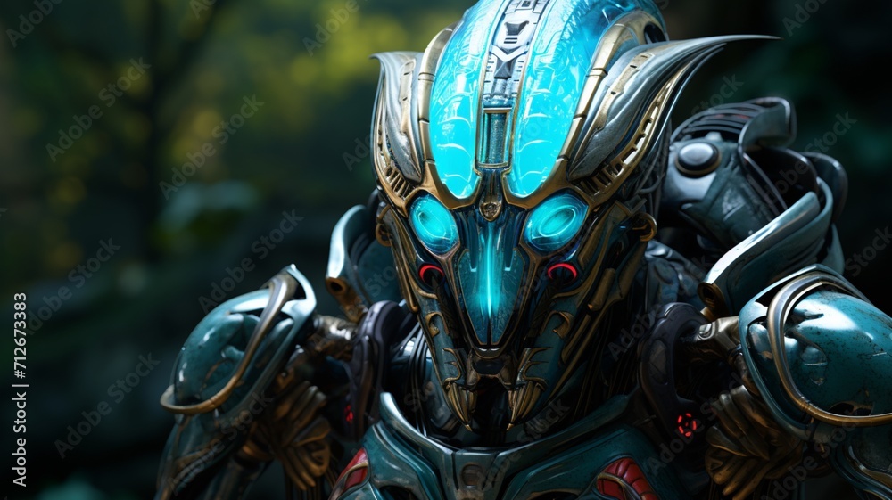 Alien mantis beetle beautiful armor black surface illustration image Ai ...