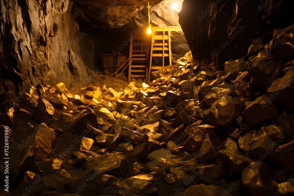 Gold mine full of gold, old gold mine, gold bars, left behind gold in ...