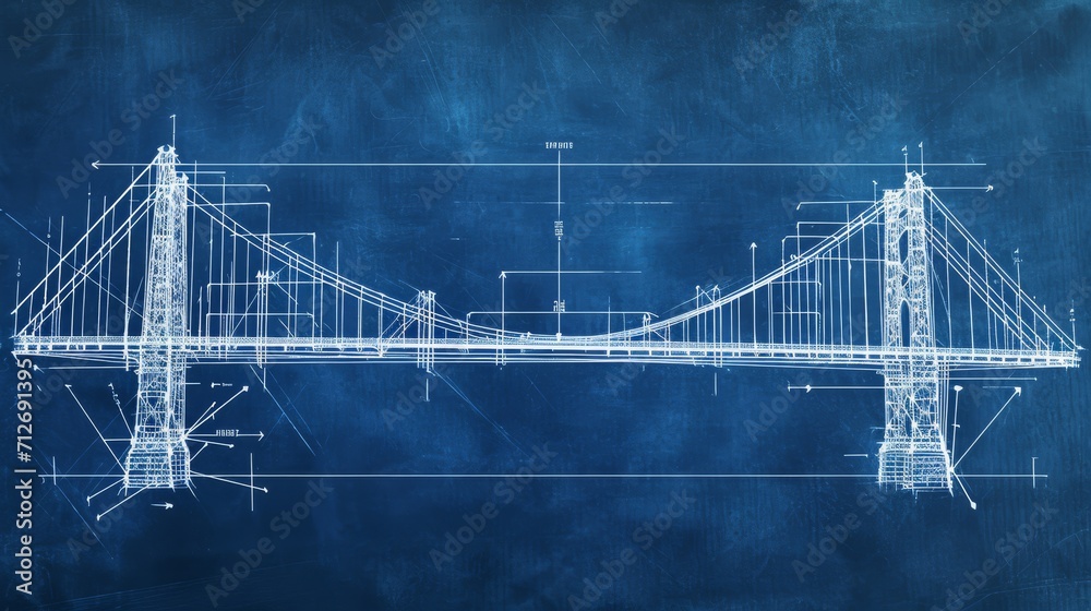 technical diagram of the bridge Stock Illustration | Adobe Stock