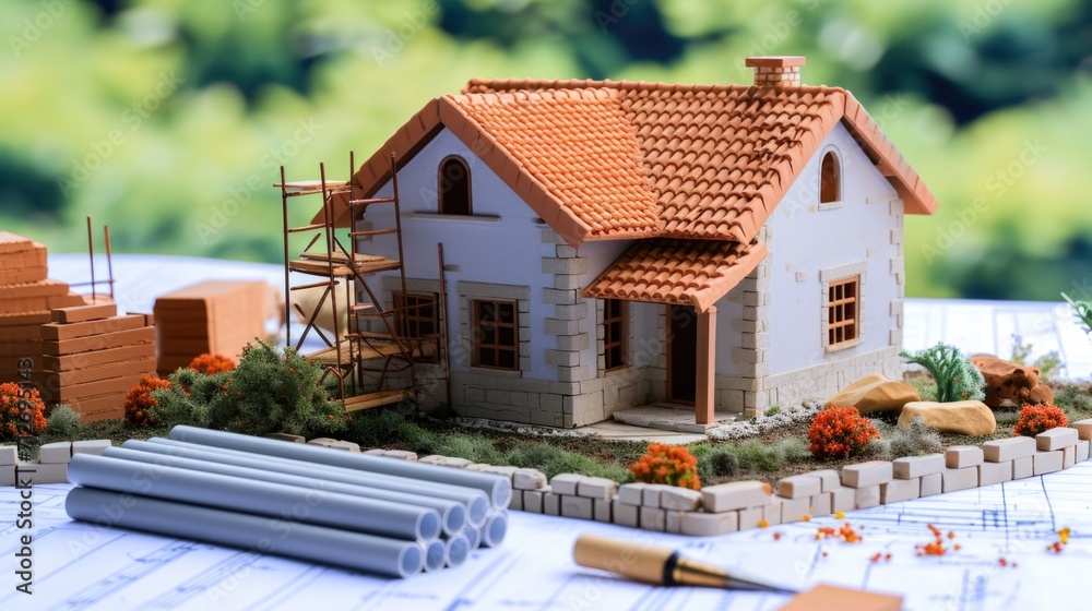 Scaled replica house with digital schematics, redesign plans, workshop ...