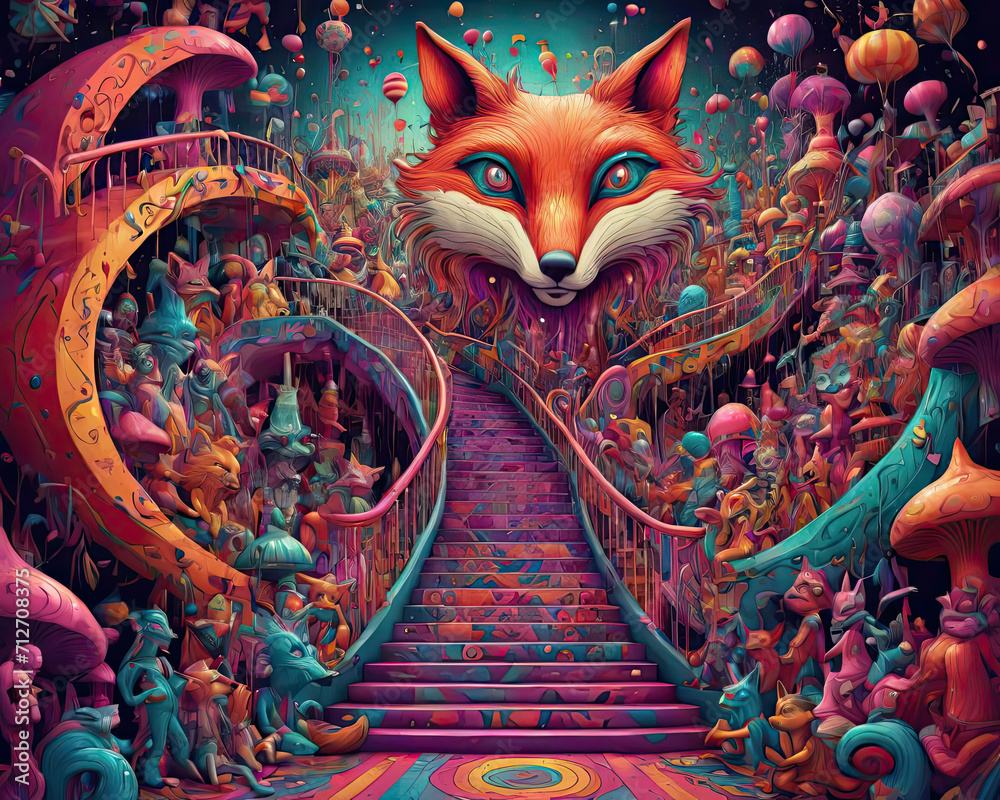 Psychedelic Nightmare - Uncanny carnival ride with distorted ...