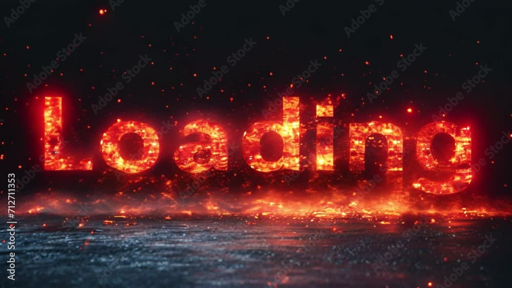 Loading glowing red neon text. Animation,Glowing Neon Loading Smoke ...