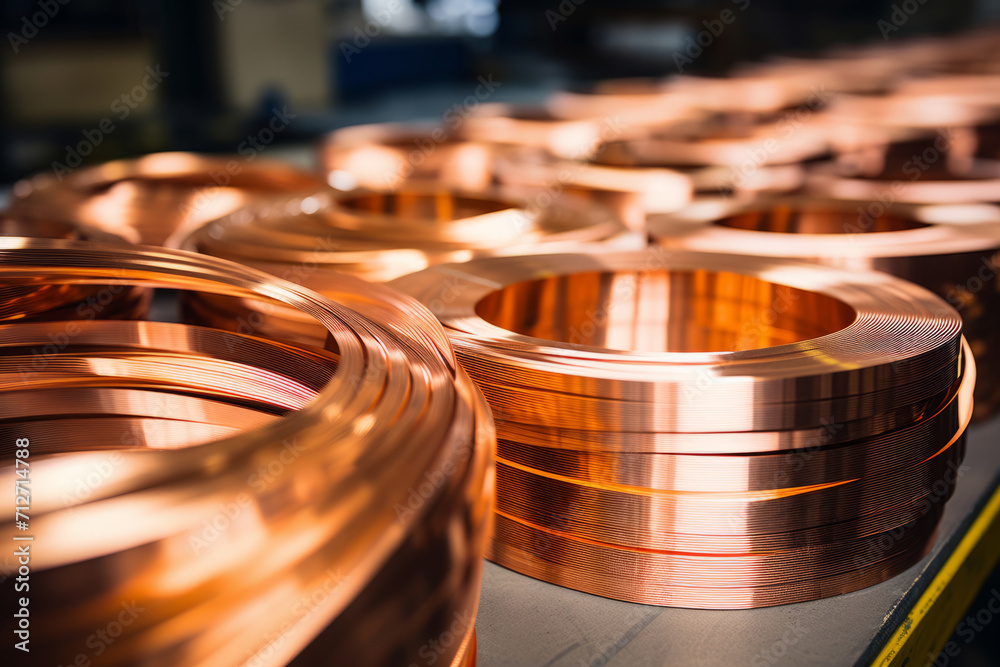 Beryllium copper alloys CuBe 2 strips in rolls, in a manufacturing ...