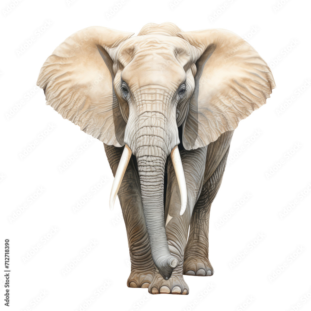 High-Resolution Realistic Elephant Illustration on Transparent ...