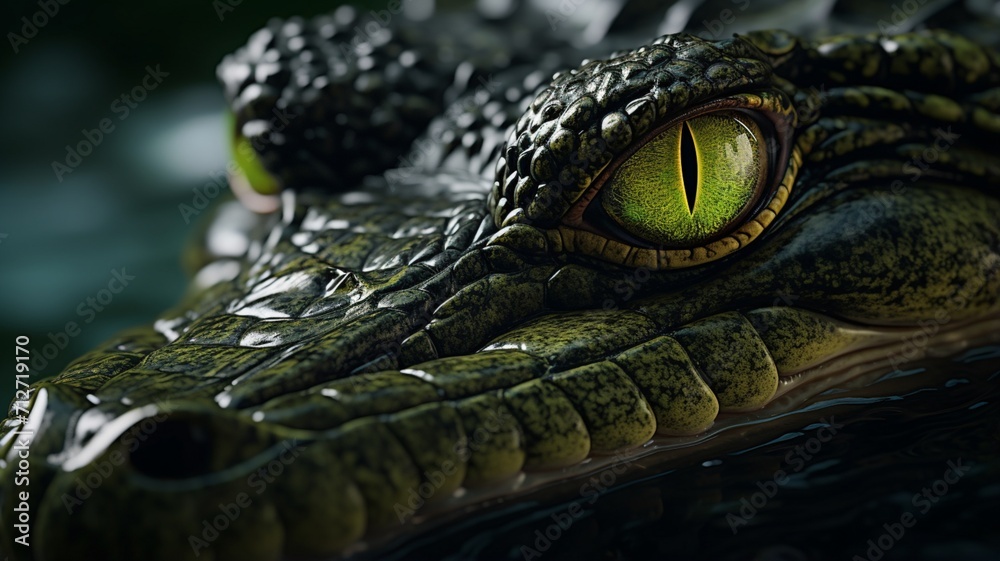 Crocodile face Neon light animal pictures Generative artificial ...