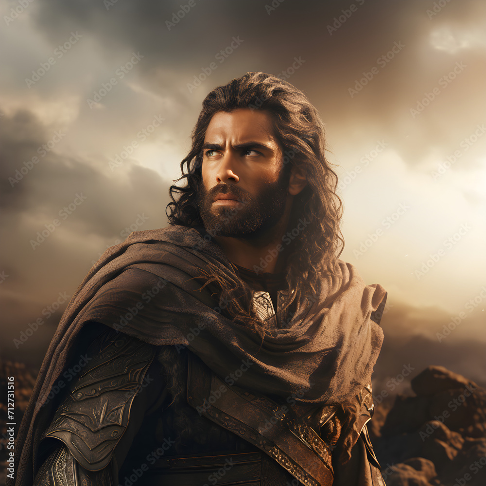 Joshua the warrior ruler of Israel. Biblical character Joshua, leader ...