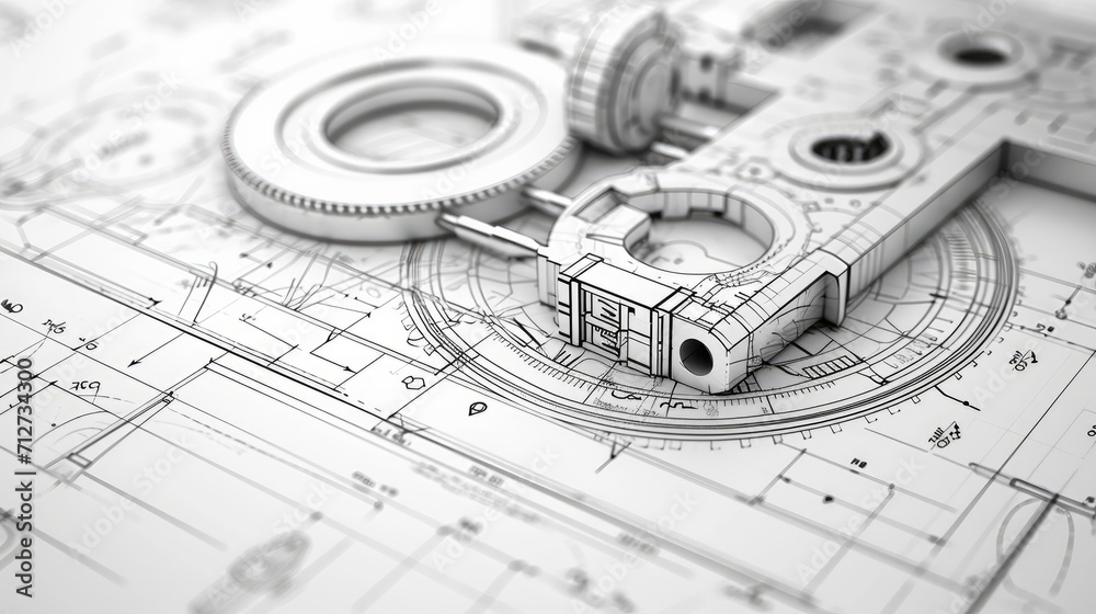 Technical drawing background. Mechanical Engineering drawing Stock ...