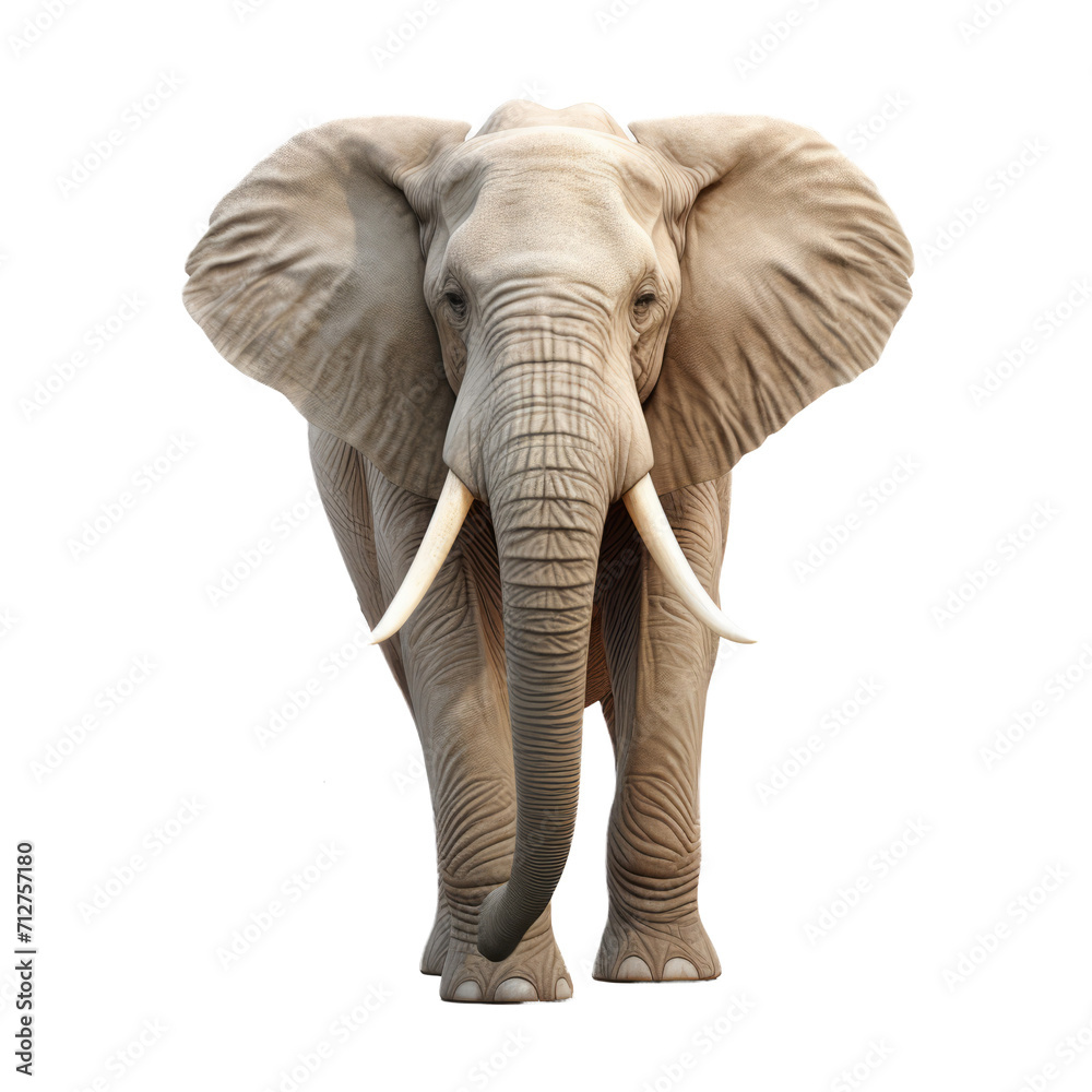 High-Resolution Realistic Elephant Illustration on Transparent ...