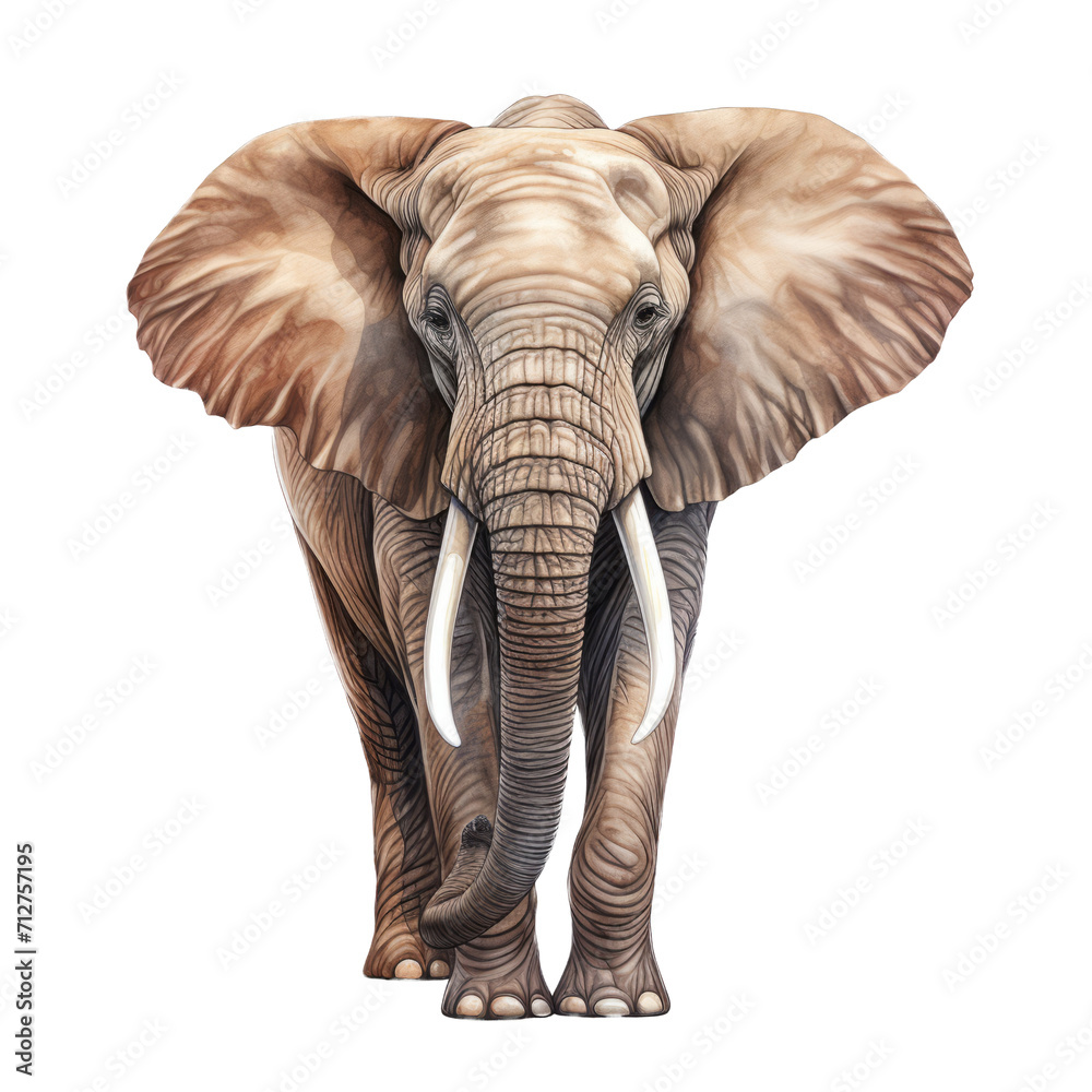 High-Quality Realistic Elephant Illustration with Transparent ...