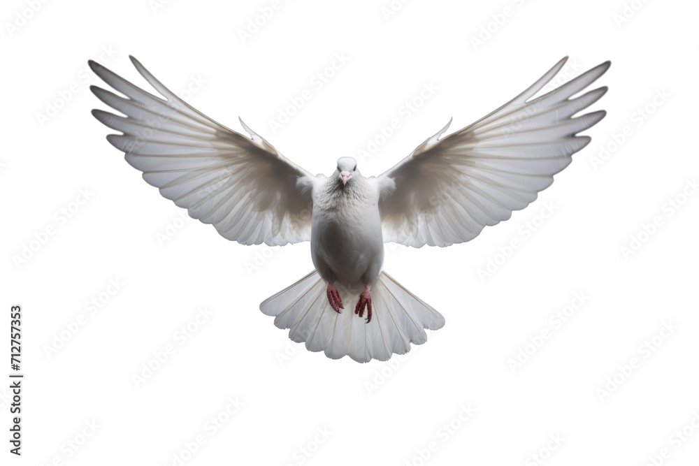 Pure White Dove Isolated on Transparent Background - Peaceful Bird ...