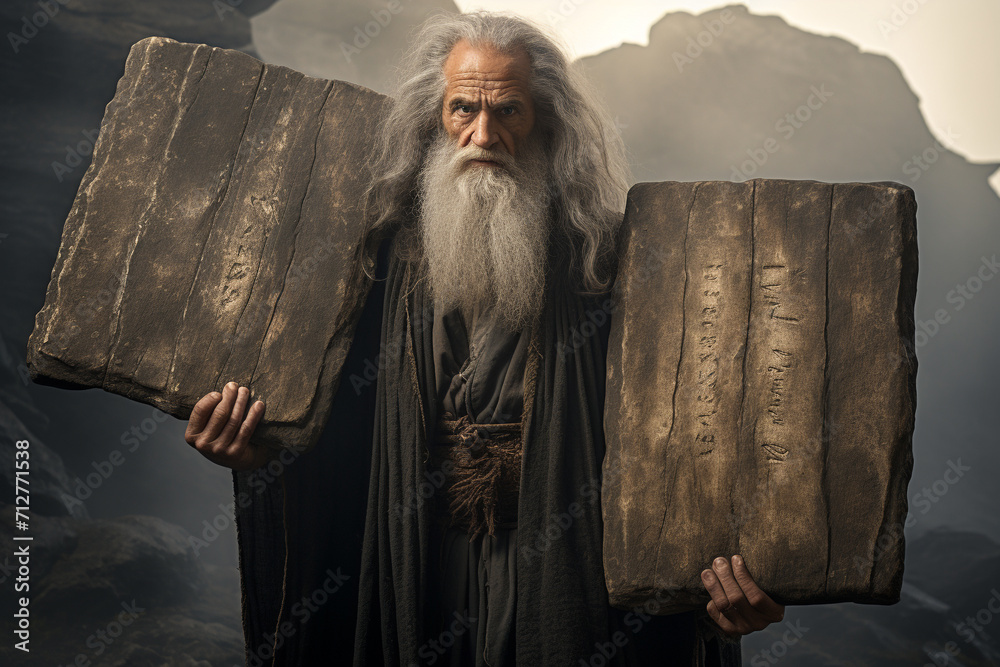 Moses and the 10 ten commandments, bible religion christianity moral ...