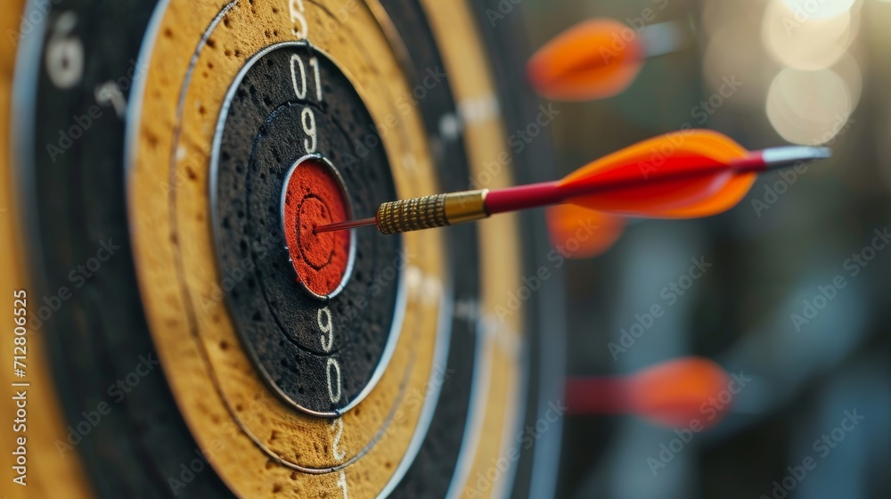 set goals for work. dart aiming at the target center business. goal ...
