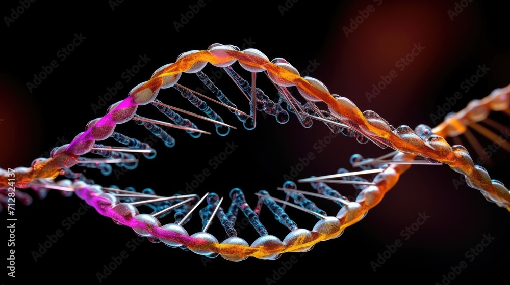 A unique and artistic portrayal of the DNA double helix, serving as a ...