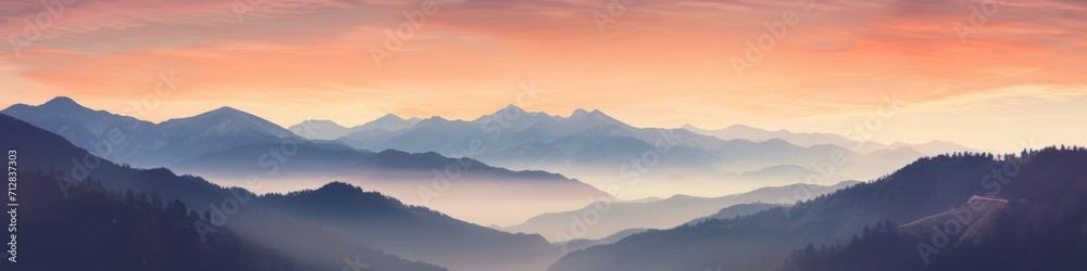 Majestic mountain ranges converging into a breathtaking panorama ...