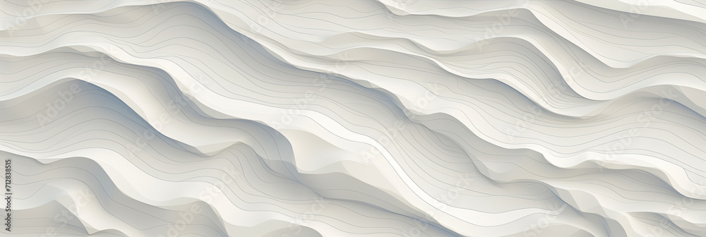 Abstract 3D wavy lines texture in a monochromatic style. Minimalist ...