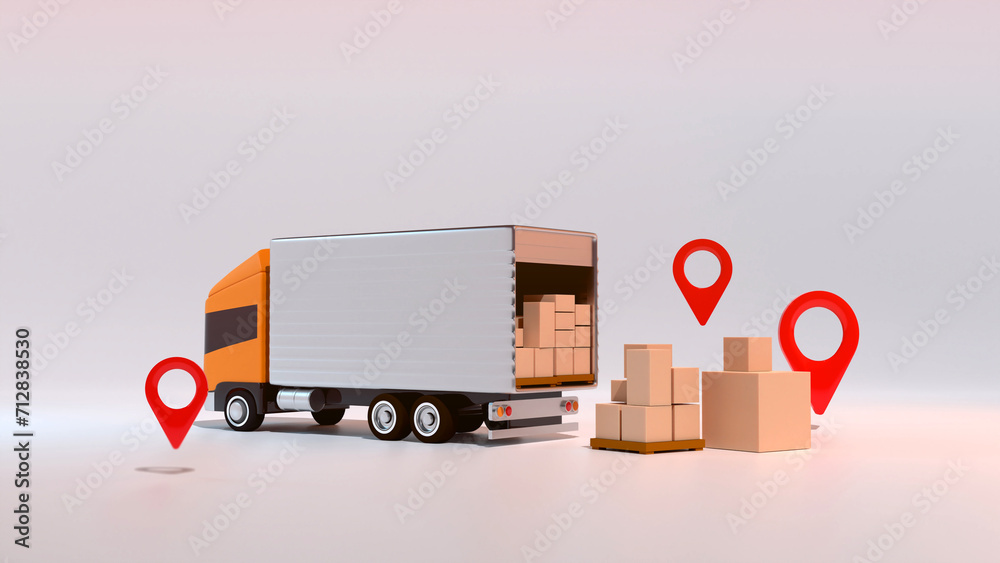 Premium Image | Cargo 3d Logistic application service concept, Global ...