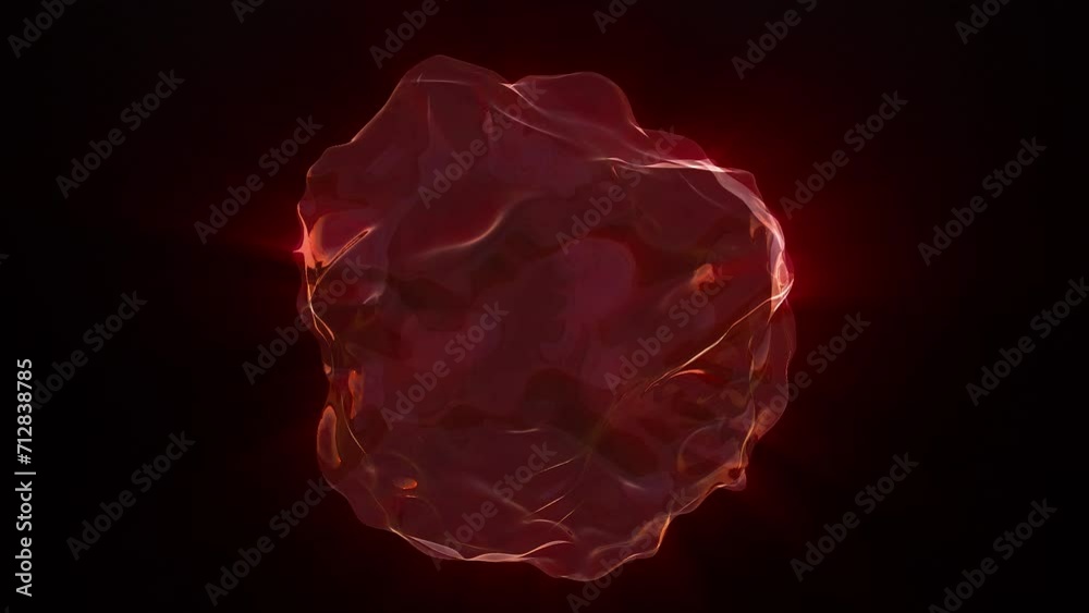 Ring Of Red Liquid Flowing Background Loop/ 4k animation of an abstract ...