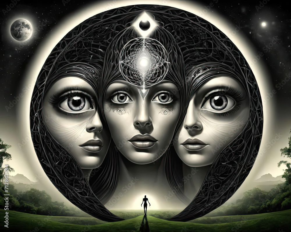 Hypnotic Psychedelic Self-Discovery - Surrealistic Adam and Eve in a ...