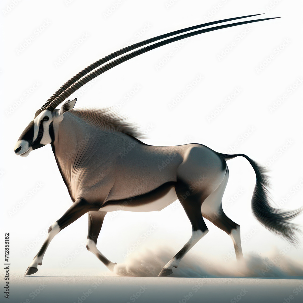 scimitar-horned oryx, White oryx (Oryx dammah), orix de cuernos de ...