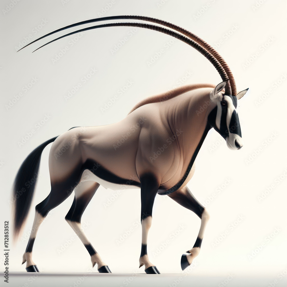 scimitar-horned oryx, White oryx (Oryx dammah), orix de cuernos de ...