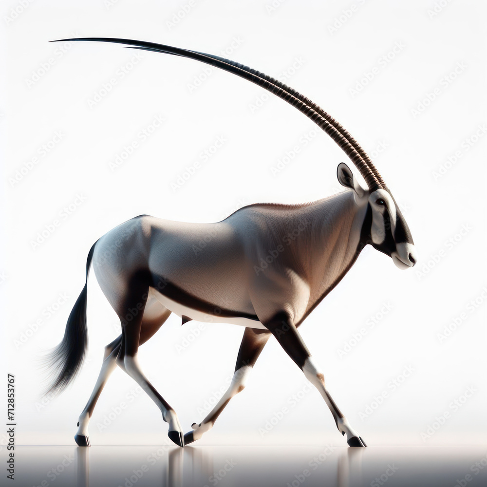 scimitar-horned oryx, White oryx (Oryx dammah), orix de cuernos de ...