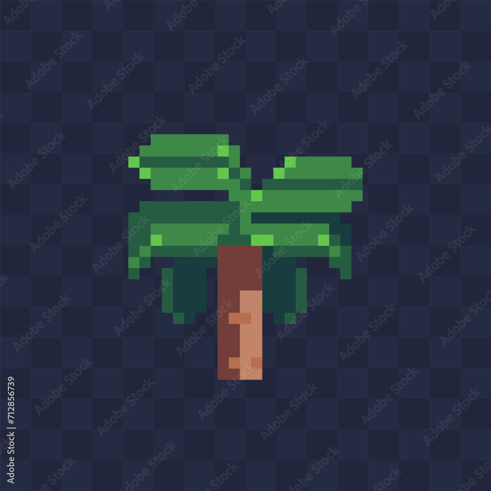 Vetor de Palm pixel art icon. Game assets 8-bit sprite. Isolated ...