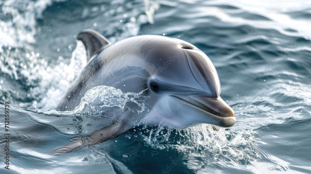 Closeup of a dolphins ear damaged by the constant barrage of loud and ...