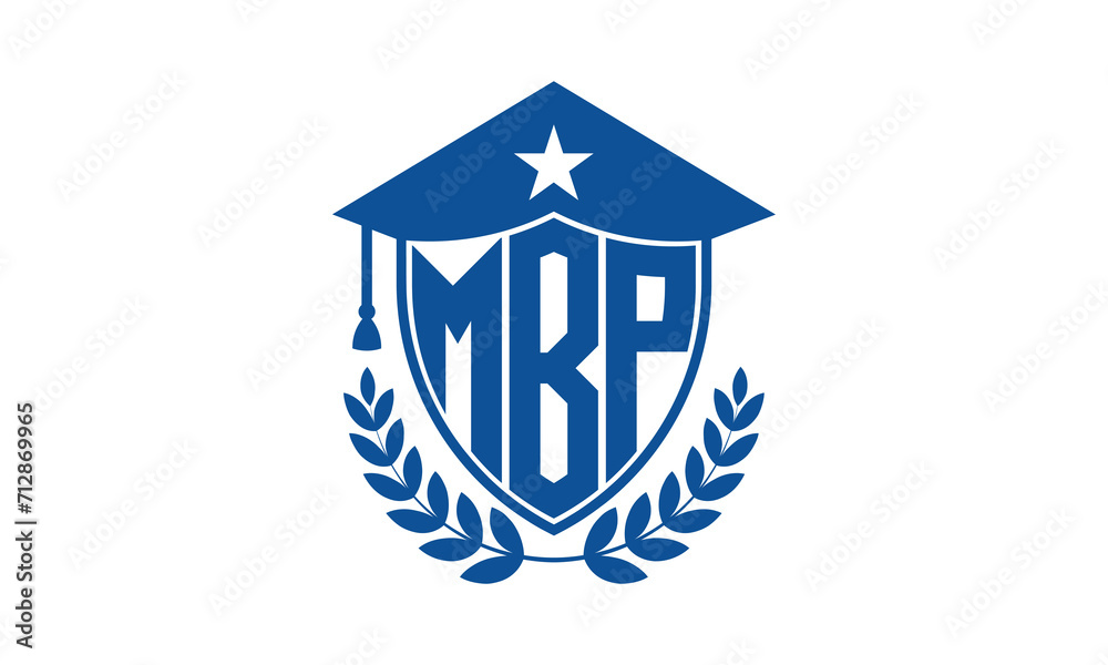 MBP three letter iconic academic logo design vector template. monogram ...