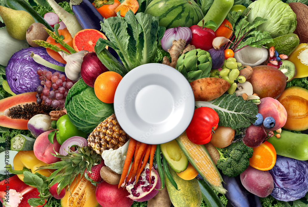 Eating A Healthy Diet as a nutrition symbol of a plant based dietary ...