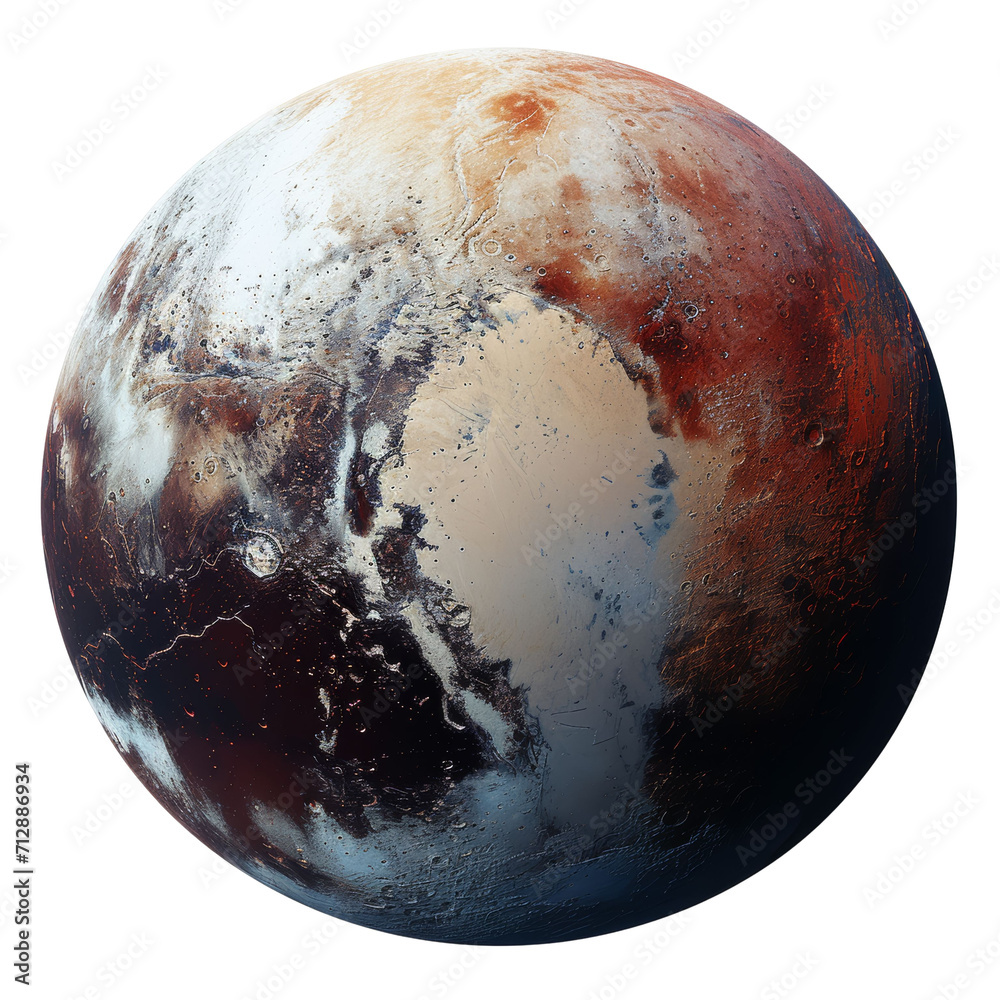 Pluto: Dwarf Planet Concept Isolated on Transparent or White Background ...