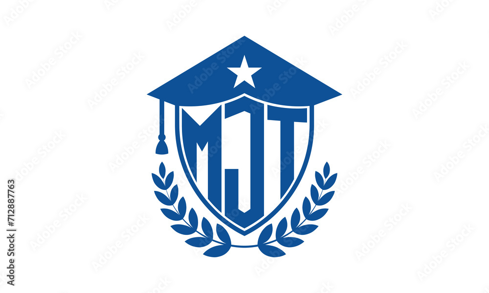 MJT three letter iconic academic logo design vector template. monogram ...