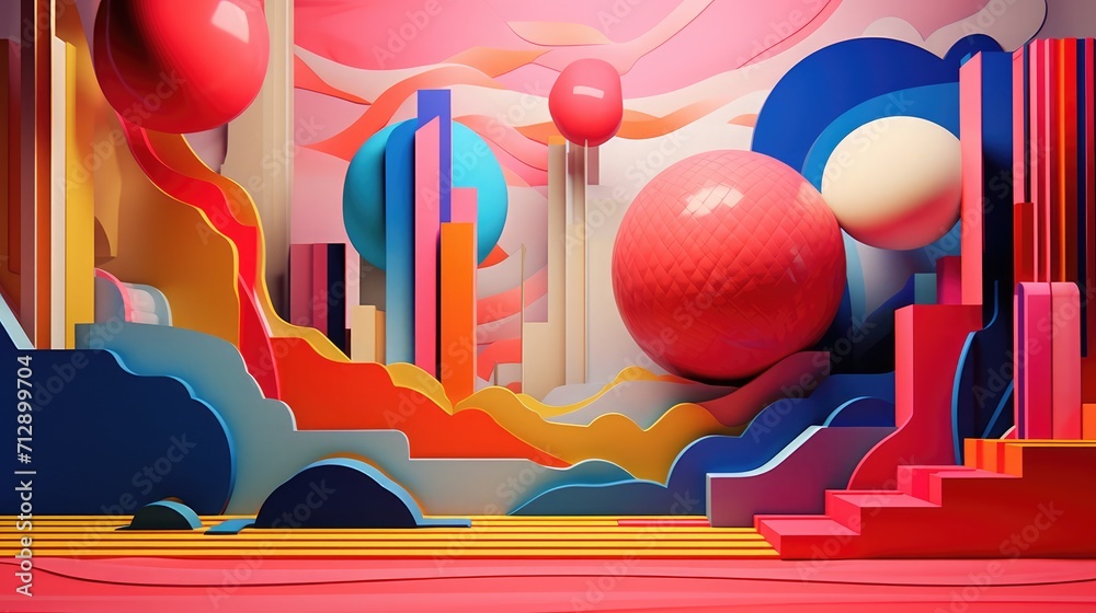 3d background high elevating the senses with vivid and bold color ...