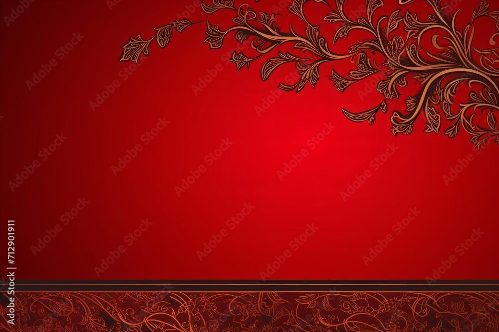 Red color card design with frames borders for greeting card, invitation ...