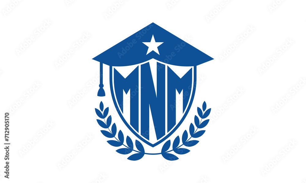 MNM three letter iconic academic logo design vector template. monogram ...