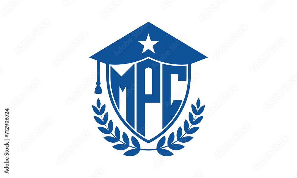 MPC three letter iconic academic logo design vector template. monogram ...