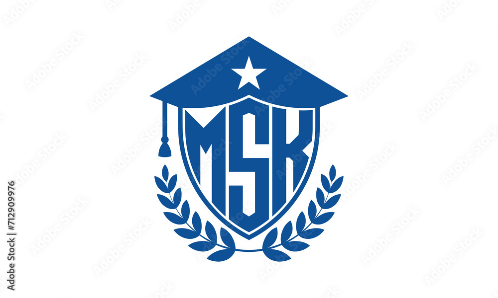 MSK three letter iconic academic logo design vector template. monogram ...
