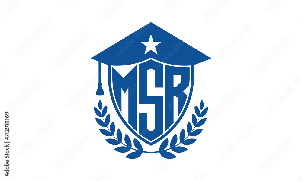 MSR three letter iconic academic logo design vector template. monogram ...