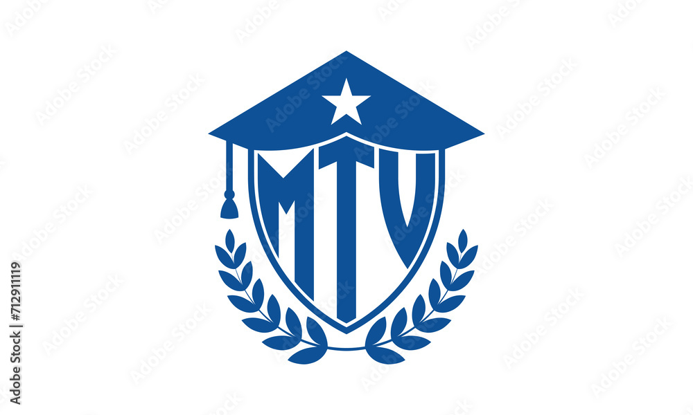 MTV three letter iconic academic logo design vector template. monogram ...