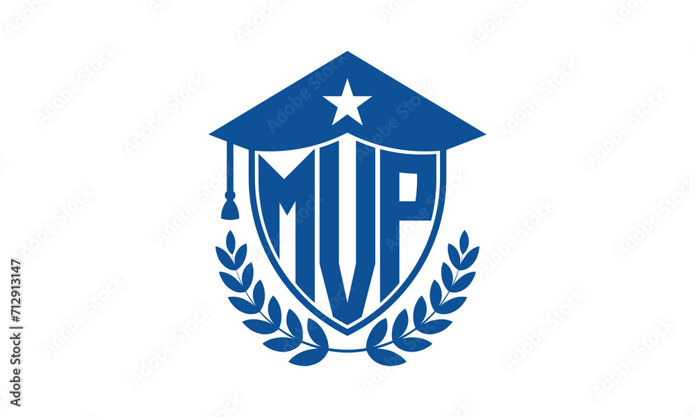 MVP three letter iconic academic logo design vector template. monogram ...