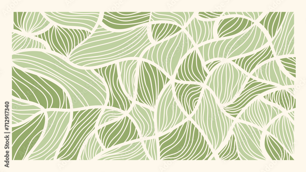 Abstract botanical art background vector. Natural hand drawn pattern ...